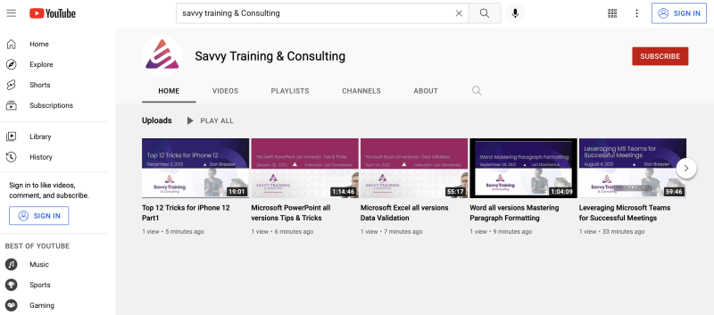 Announcing the Savvy YouTube Channel